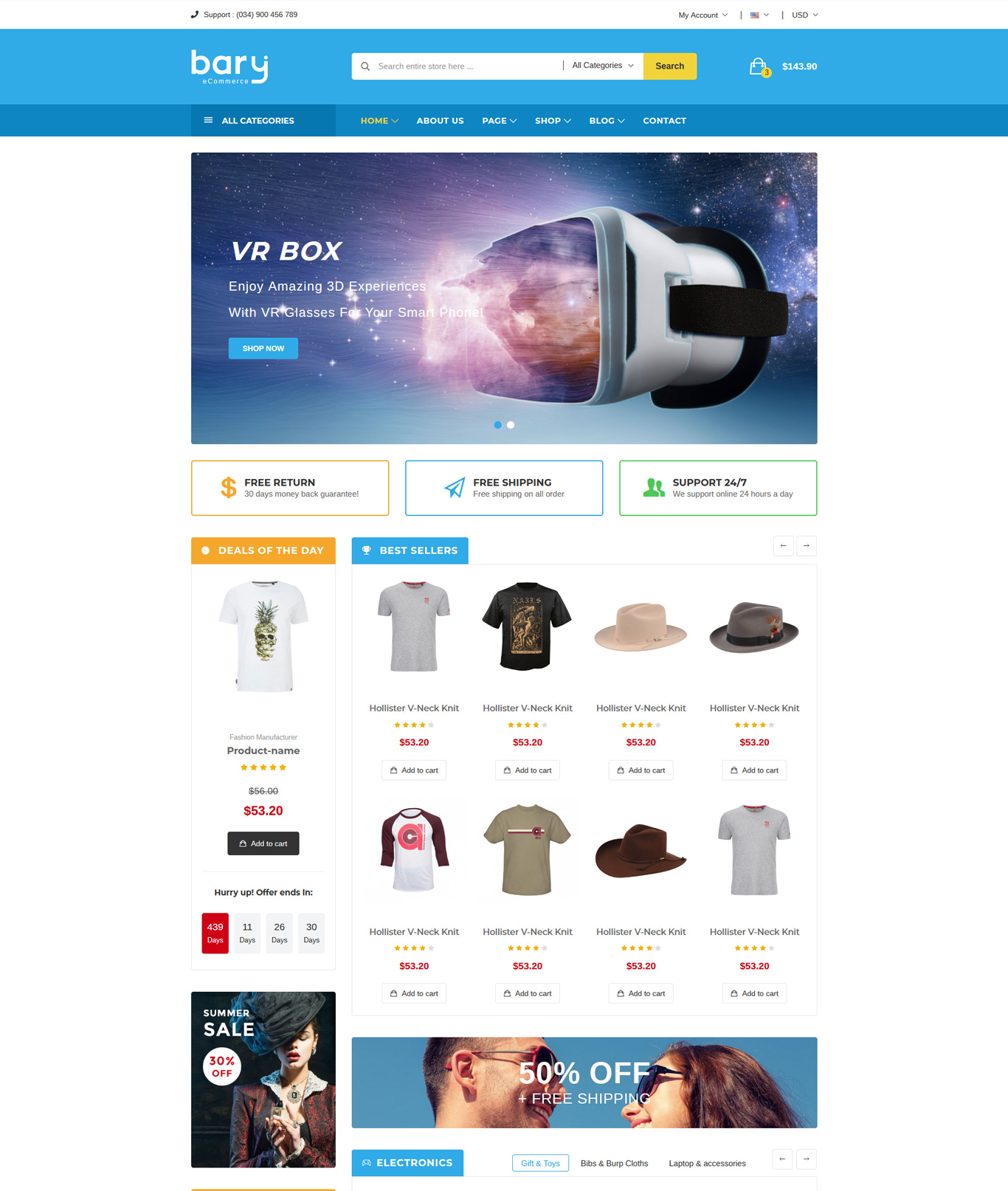 Bary - Responsive E-commerce HTML Template